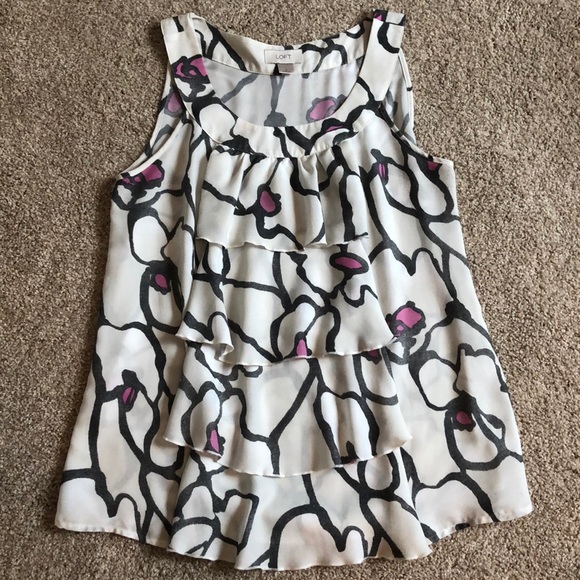 LOFT | Tops | Loft Ruffle Tank | Poshmark